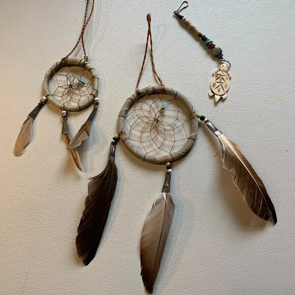 Accents | 2 Native American Handmade Dreamcatchers And Turtle Zipper ...